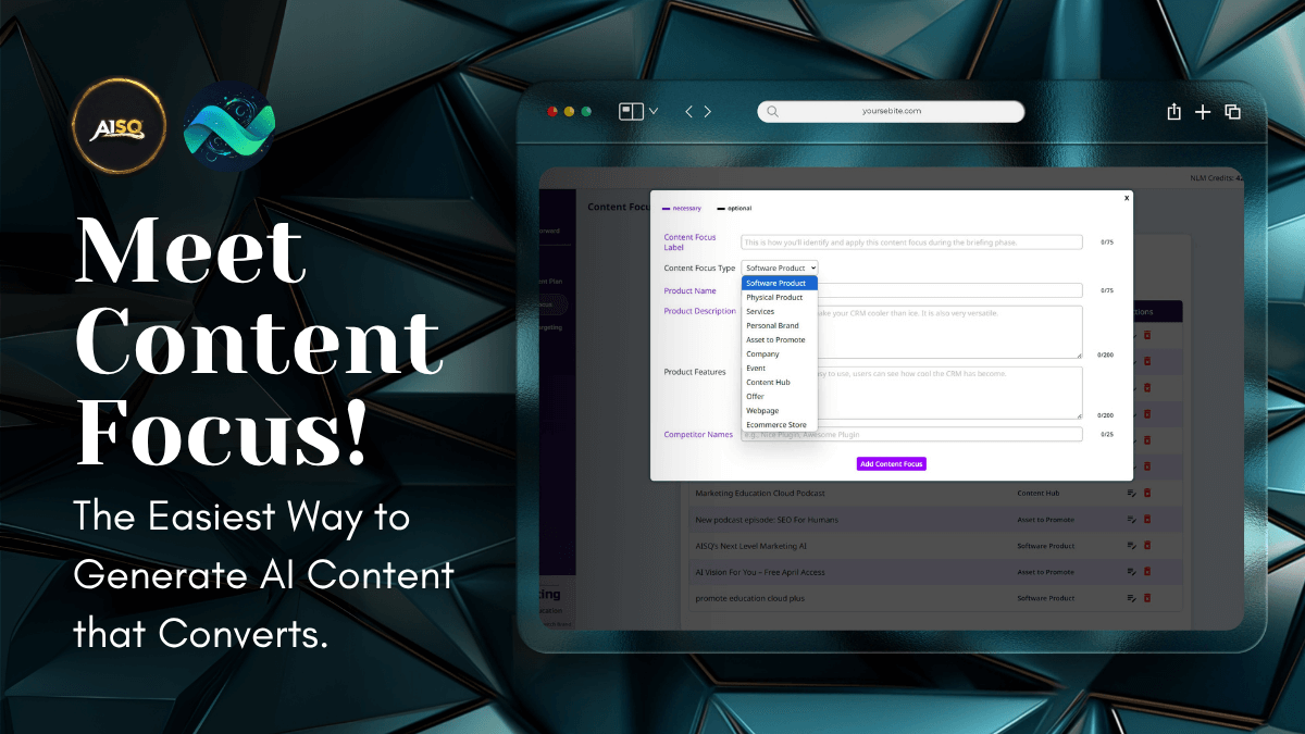 The Easiest Way to Generate AI Content that Converts. Meet Content Focus!