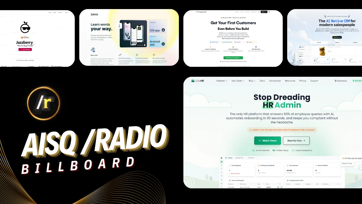 🏆 AISQ /Radio Billboard: Top 5 Software Launches (Week 1 – October